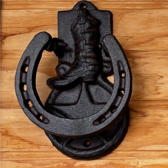 Accents | Cowboy Boot Door Knocker Heavy Cast Iron Nwot | Poshmark